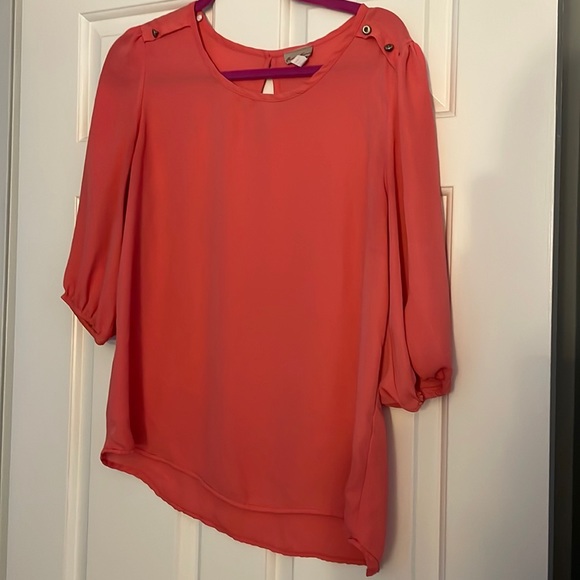 Tops | Coral Blouse Size Medium | Poshmark